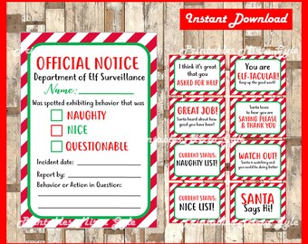 Elf Notice Postcard Santa Notice Postcard Nice Notice