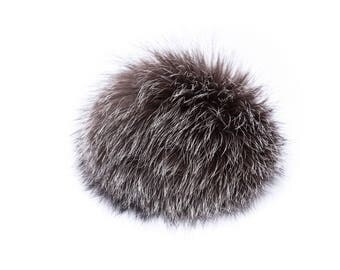 Blue Fox Pom Pom Authentic Genuine Fox Fur Pompom Natural