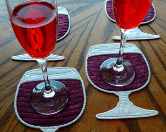 Wine glass coaster | Etsy