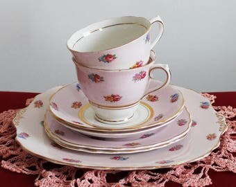 Pink rose tea set | Etsy