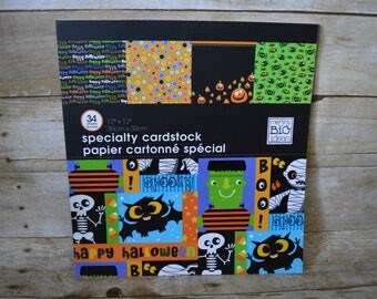 Digital paper pack vintage Halloween printable download 12 x