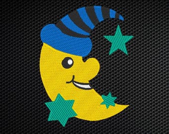 Moon embroidery | Etsy