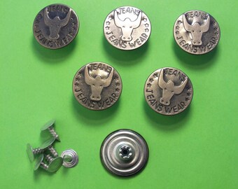 Metal jean buttons | Etsy