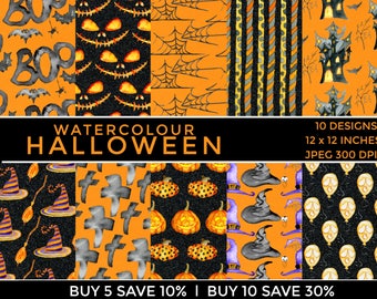 Halloween watercolor | Etsy