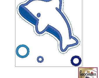 Crochet dolphin appliqué pattern DIY