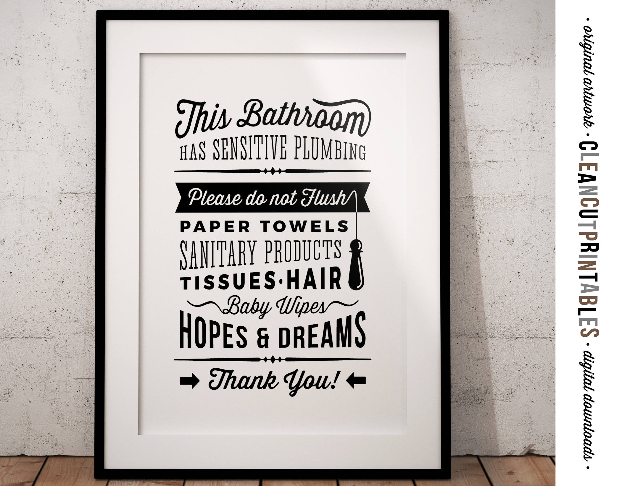 Bathroom Sign Sensitive Plumbing no Septic System Do Not