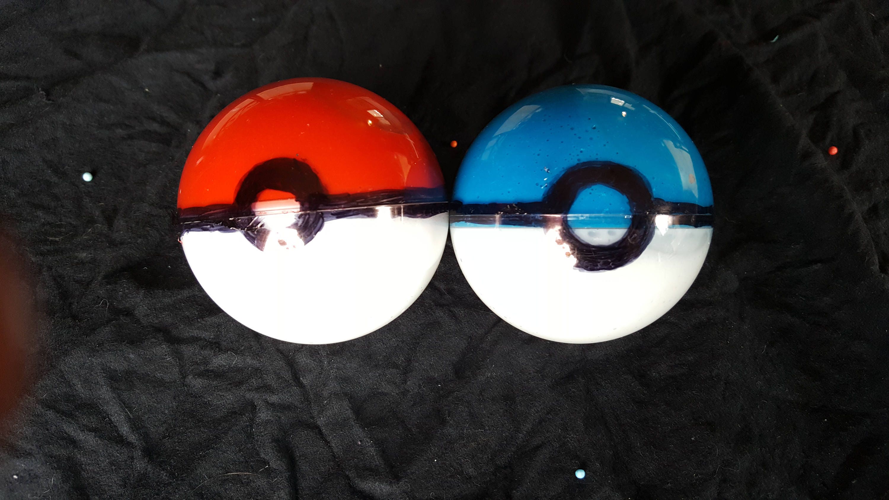 Slime Pokemon balls Red or blue with white A secret Pokemon