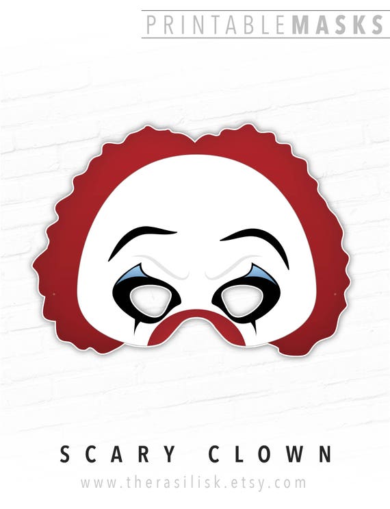 Halloween Mask Scary Clown Printable Mask Evil Clown