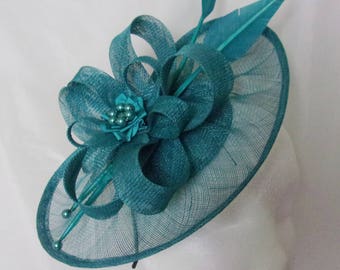 Teal fascinator | Etsy