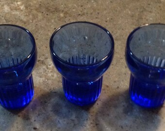 Blue glass tumblers | Etsy