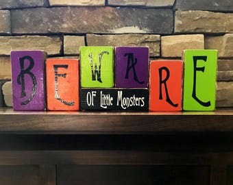 Halloween Decor Halloween sign Wood hocus pocus Blocks Wood