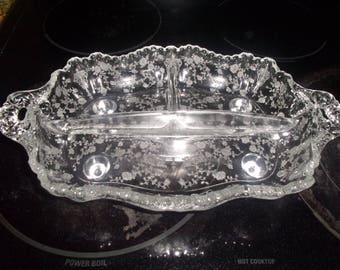 Crystal divided dish | Etsy