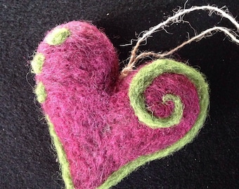 Needle felted heart | Etsy