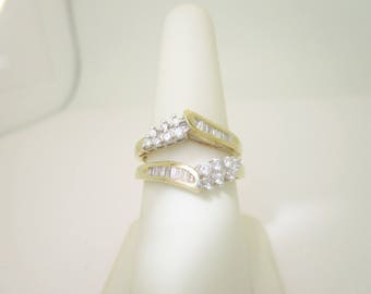 Diamond .34CT Curved Ring Notched Wedding Band Guard Enhancer