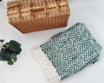 Green throw blanket | Etsy