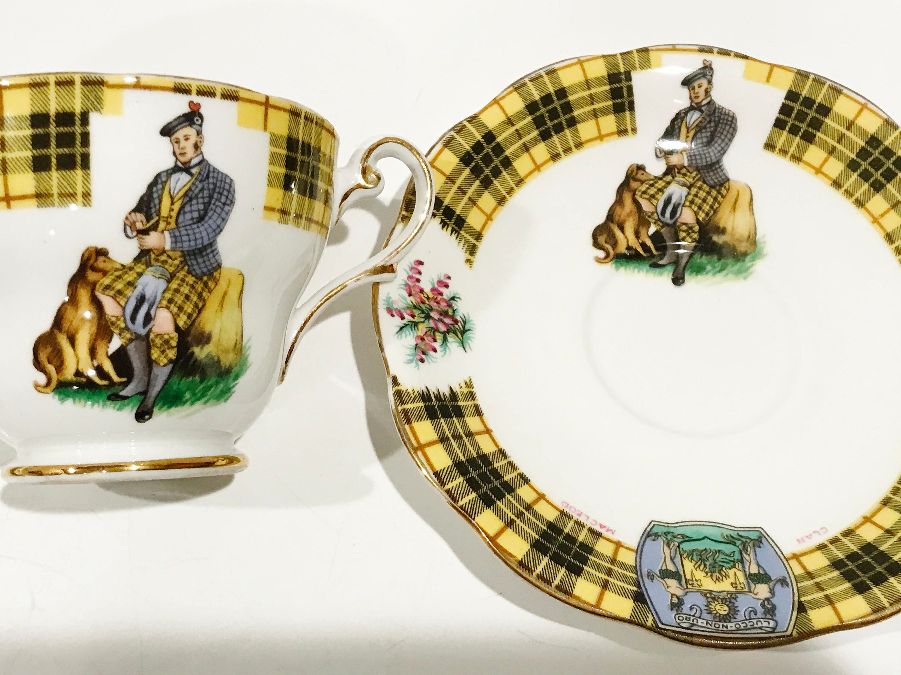 Scottish Tea Cup and Saucer, Scotland Tea Cups, Clan MacLeod Tartan Cup ...