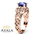 Ayala Jewelry Unique Engagement Ring Rose Gold by AyalaDiamonds