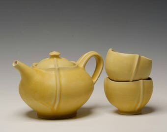 Yellow tea set | Etsy
