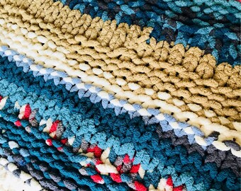 Scrap yarn afghan | Etsy