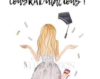 Girl graduation card | Etsy