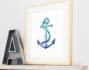 Anchor print | Etsy