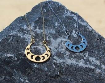 Lunar Eclipse Necklace Five Crescent Moon Shapes