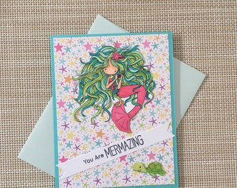 Mermaid card | Etsy