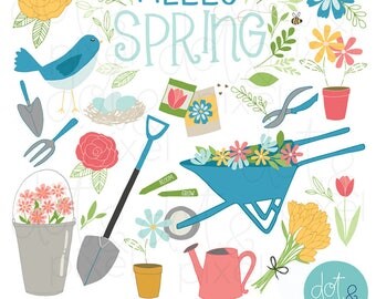 Spring clipart | Etsy