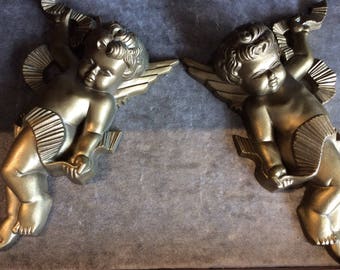 Cherub wall plaques | Etsy