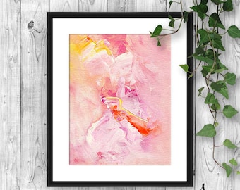 Pink abstract art | Etsy