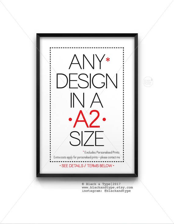 A2 Size Poster Large Wall Art Typography Print Industrial