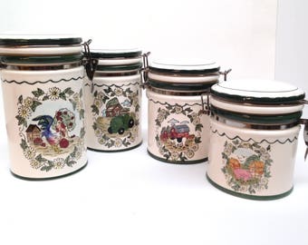 Farmhouse canisters | Etsy