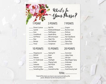 What's In Your Purse Baby Shower Game Easy Baby Shower
