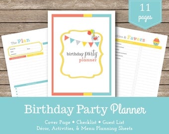 Birthday Party Planner PDF File/Printable