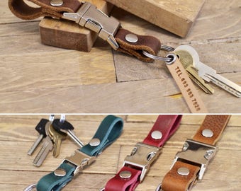 Leather belt loop key holder Groomsmen gift key chain Belt