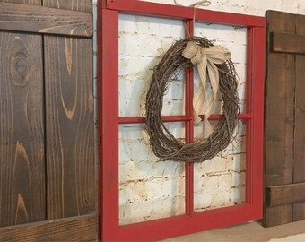 Rustic little window frame with shutters