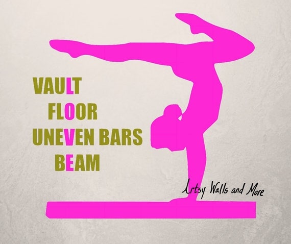 Gymnastics wall decal quote Vault Floor Uneven Bars