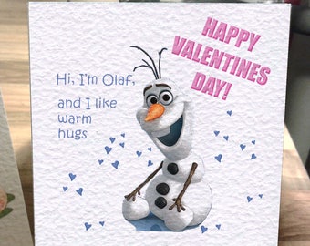 Printable Frozen Valentine's Day Card Olaf Chalkboard