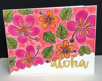 Aloha card | Etsy