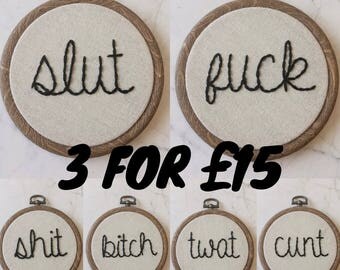 Swear embroidery | Etsy