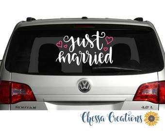 Wedding car decal | Etsy