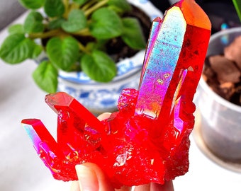 Ruby aura quartz | Etsy