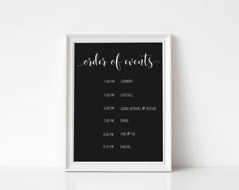 Order of events | Etsy