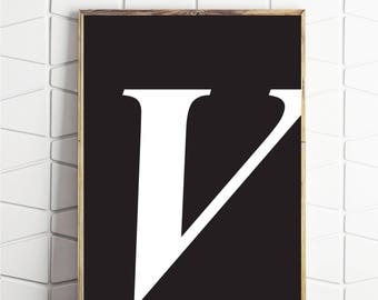 V letter | Etsy