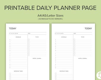 Printable daily planner | Etsy
