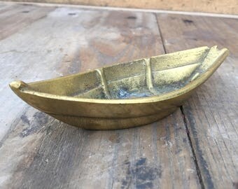 Vintage brass boat | Etsy