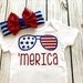 Merica Baby Girl Red White And Blue Bodysuit Outfit 4th Of