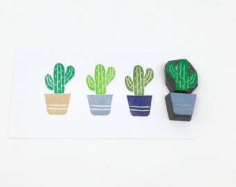 Cactus rubber stamp | Etsy