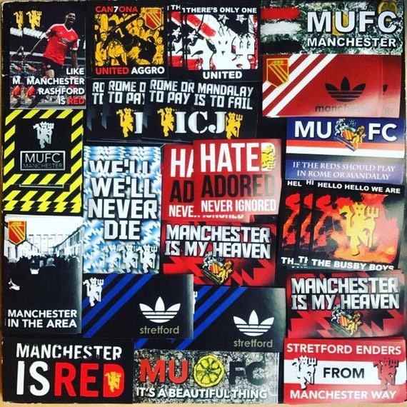 100 x Man United Stickers Based on Programme Badge Poster