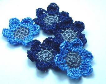 Blue crochet flower | Etsy